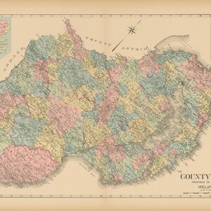 COUNTY DOWN, Ireland 1901 Map - Replica or GENUINE Original - Etsy