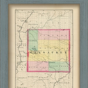 MISSAUKEE COUNTY Michigan 1873 Map Replica or Genuine - Etsy UK