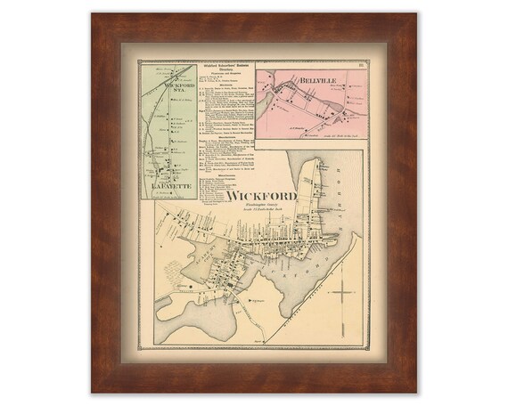 WICKFORD Rhode Island 1870 Map | Etsy