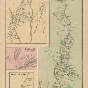 Villages of FAIRLEE and CHELSEA, Vermont 1877 Map - Replica or Genuine ...