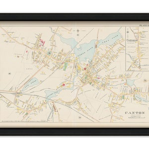 Village of CANTON, Massachusetts 1888 Map - Etsy