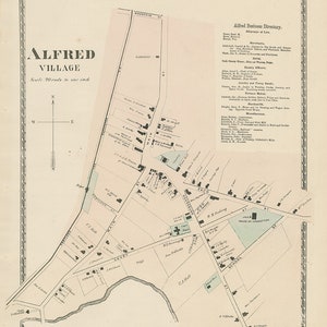 Village of ALFRED Maine 1872 Map - Etsy UK