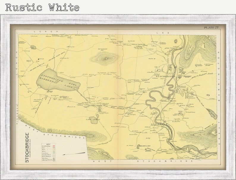 STOCKBRIDGE Massachusetts 1904 Map Replica or Genuine - Etsy