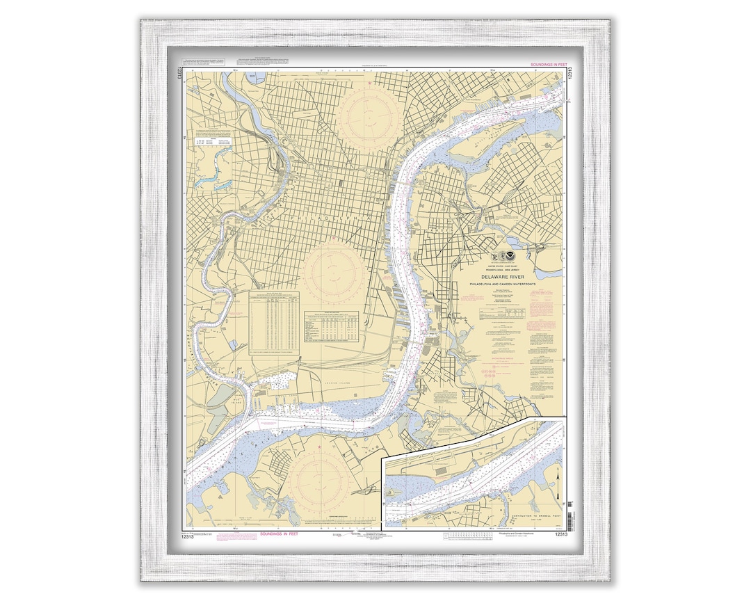 PHILADELPHIA and CAMDEN WATERFRONTS 2012 Nautical Chart - Etsy