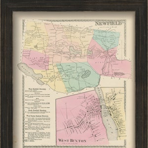 Town of NEWFIELD, Maine 1872 Map - Etsy