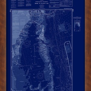 MIAMI, Florida - 2017 Nautical Chart Blueprint - Etsy
