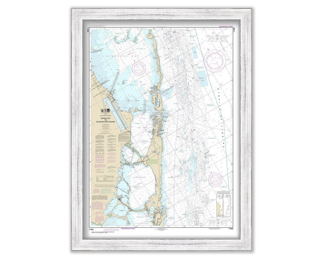 Sands Key to Blackwater Sound, Florida - 2017 Nautical Chart - Etsy