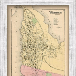 Village of WARREN, Rhode Island 1870 Map - Etsy