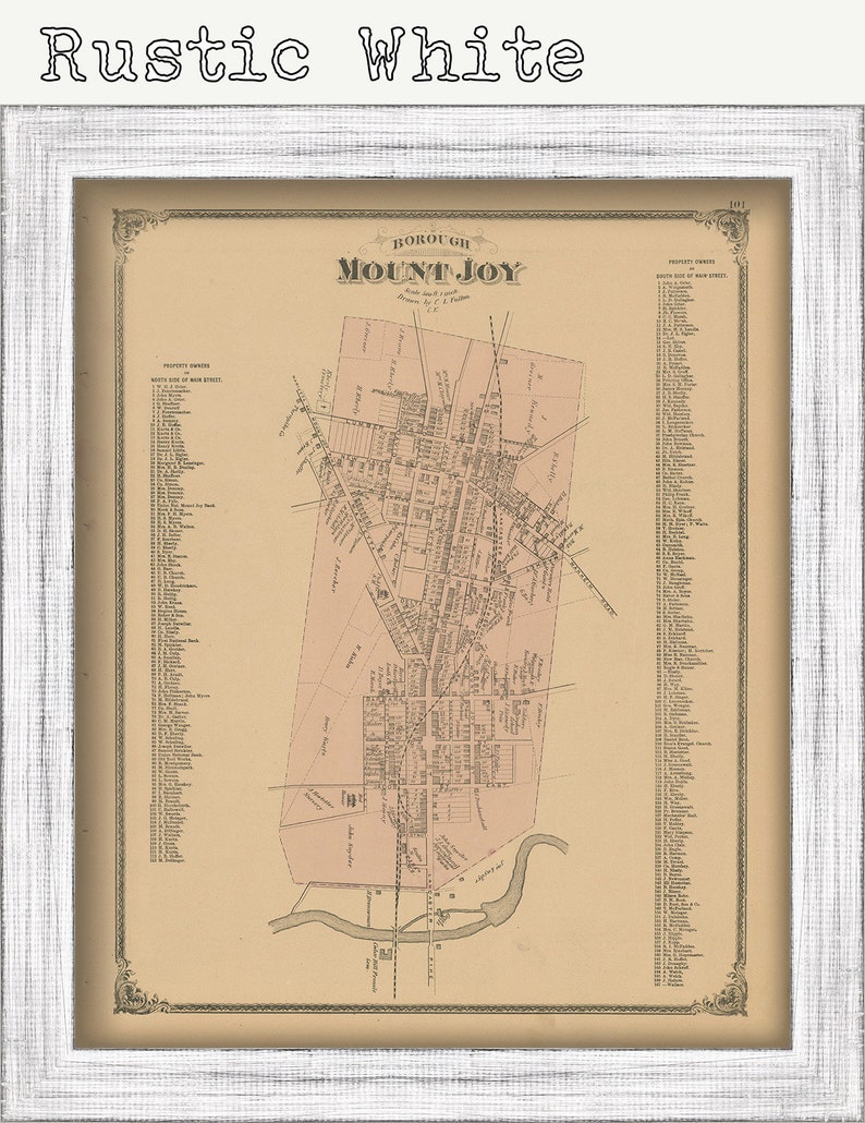 Mount Joy Pennsylvania 1875 Map Replica or GENUINE ORIGINAL - Etsy