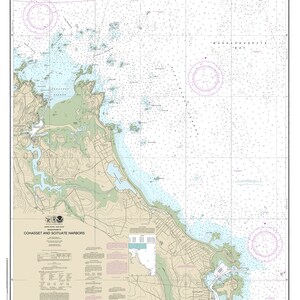 COHASSET and SCITUATE HARBORS, Massachusetts - Nautical Chart 2019 - Etsy