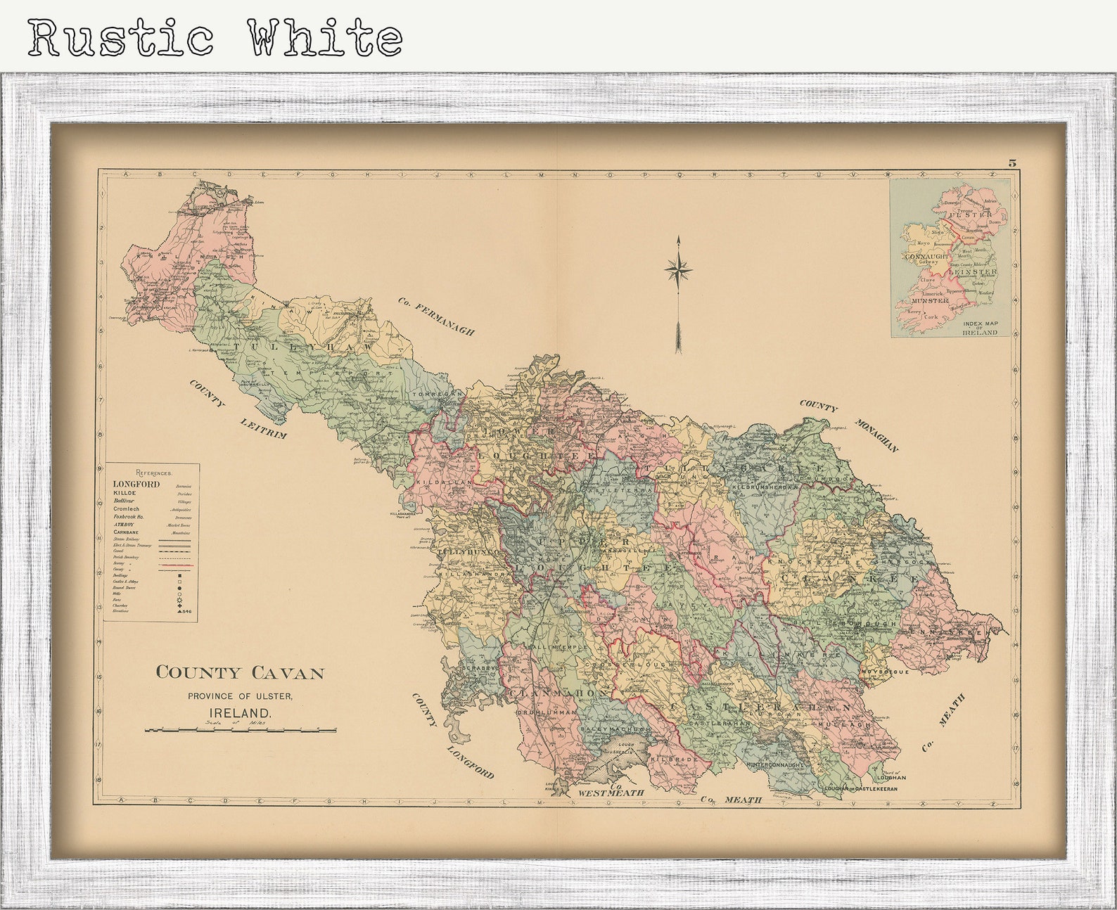 COUNTY CAVAN, Ireland 1901 Map - Replica or GENUINE Original - Etsy