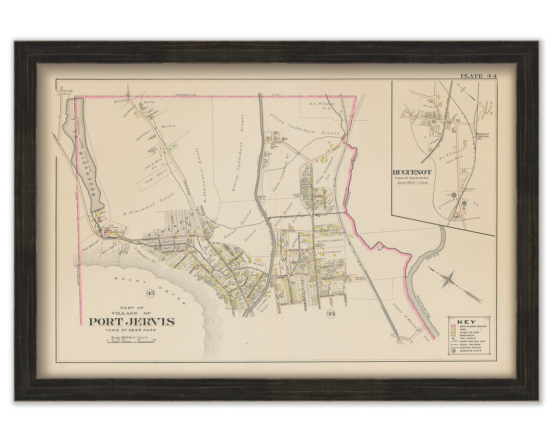 Village of PORT JERVIS, New York 1903 Map - Replica or Genuine Original ...