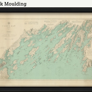 Casco Bay, Maine Nautical Chart 1870 - Colored Version - Etsy