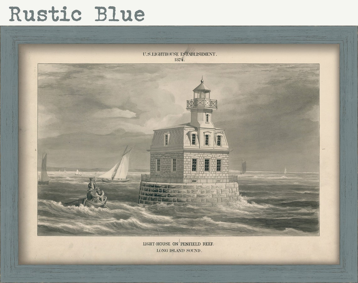 PENFIELD REEF LIGHTHOUSE, Fairfield County, Connecticut - Drawing of ...