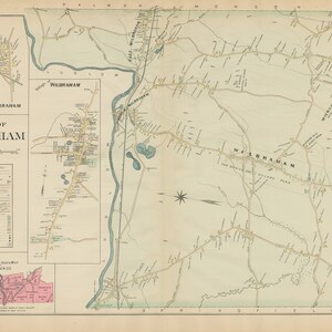 WILBRAHAM, Massachusetts 1894 Map - Replica or Genuine ORIGINAL - Etsy