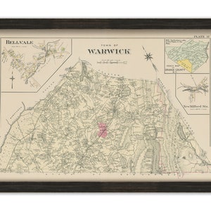 WARWICK, New York 1903 Map - Replica or Genuine Original - Etsy