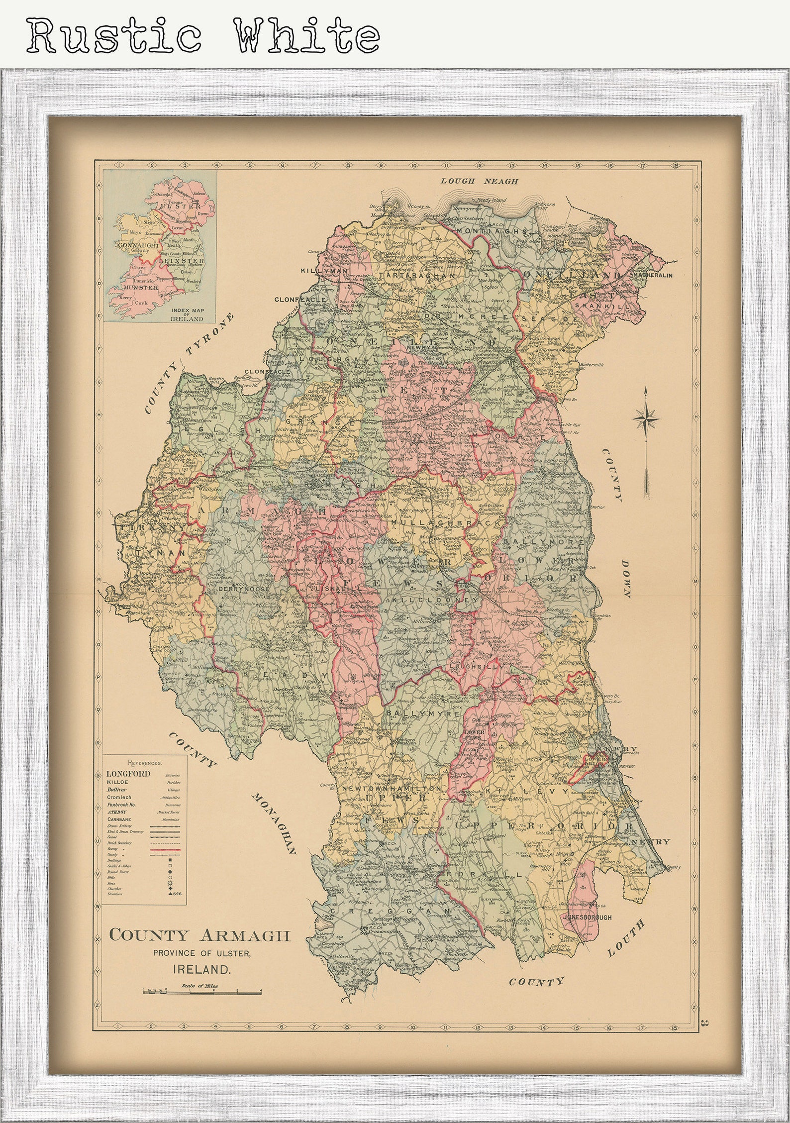 COUNTY ARMAGH Ireland 1901 Map Replica or GENUINE Original - Etsy