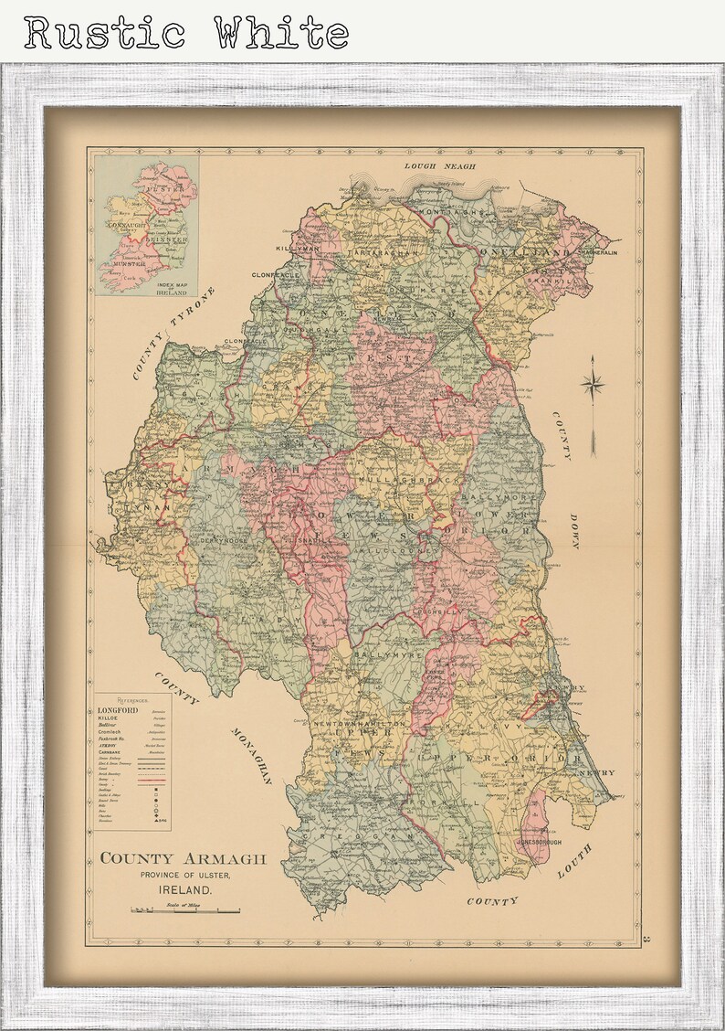 COUNTY ARMAGH Ireland 1901 Map Replica or GENUINE Original - Etsy