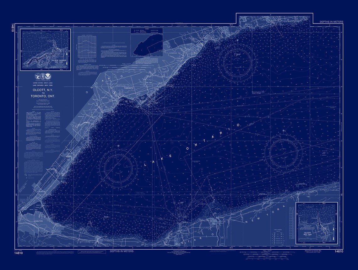 LAKE ONTARIO, Olcott Harbor, New York to Toronto - 2015 Nautical Chart ...