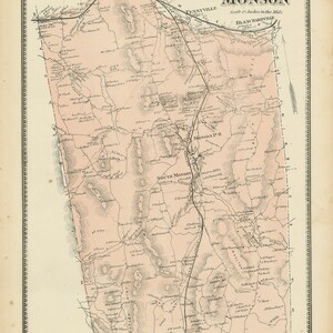 Town of MONSON, Massachusetts 1870 Map - Etsy