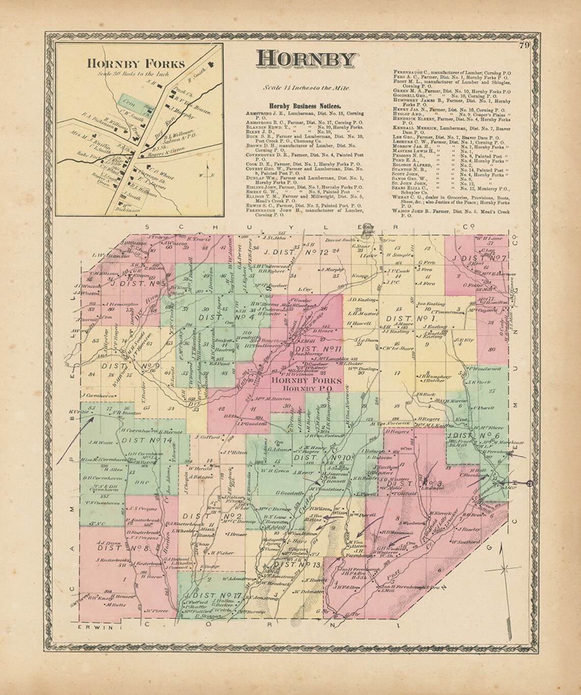 HORNBY New York 1873 Map Replica or Genuine ORIGINAL | Etsy