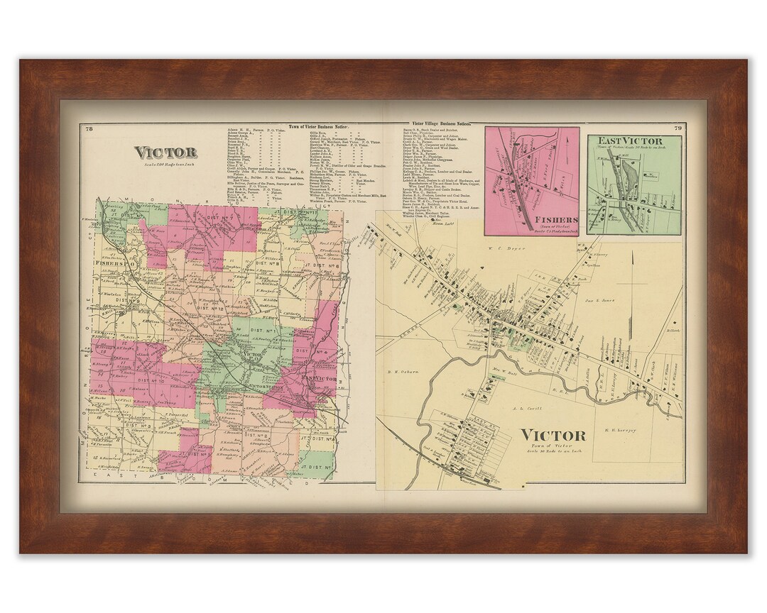 VICTOR, New York 1874 Map - Etsy