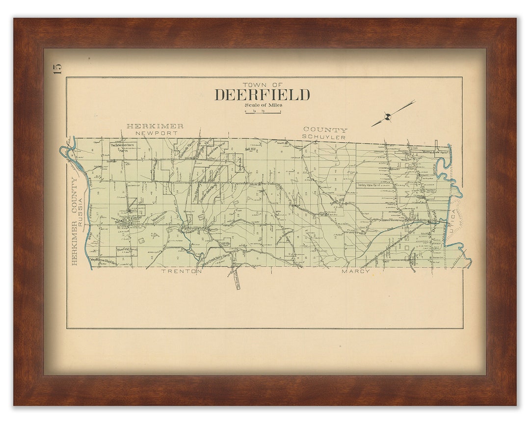 DEERFIELD, New York 1907 Map - Etsy