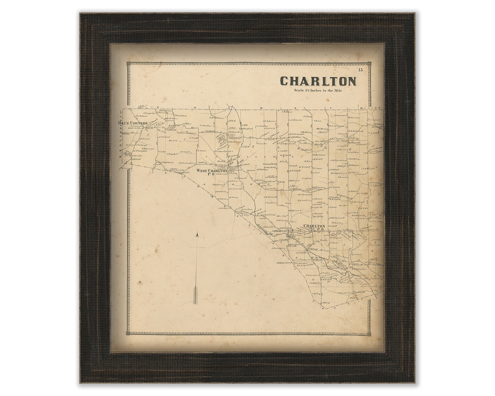 CHARLTON New York 1866 Map Replica or GENUINE ORIGINAL - Etsy