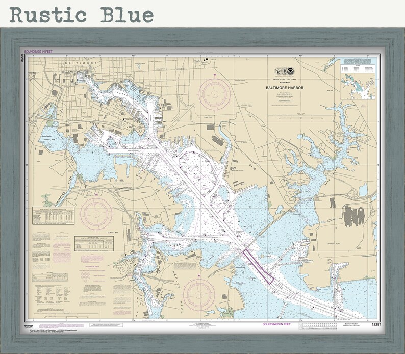 BALTIMORE HARBOR Maryland 2018 Nautical Chart - Etsy