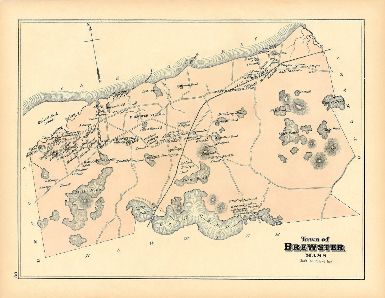 Town of Brewster Massachusetts 1880 - Etsy