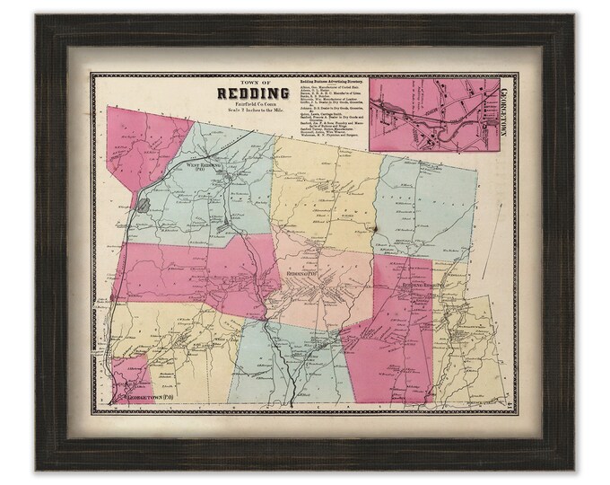 Redding, CT Map Print - Etsy