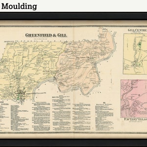 Towns of GREENFIELD and GILL, Massachusetts 1871 Map - Etsy