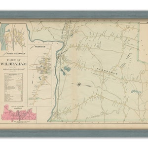 WILBRAHAM, Massachusetts 1894 Map - Replica or Genuine ORIGINAL - Etsy