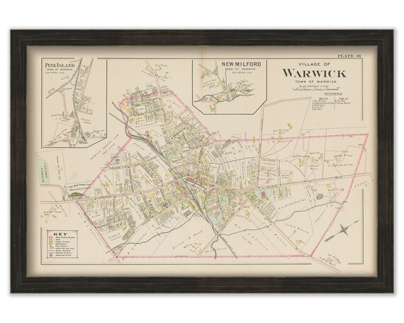 Village of WARWICK New York 1903 Map Replica or Genuine | Etsy