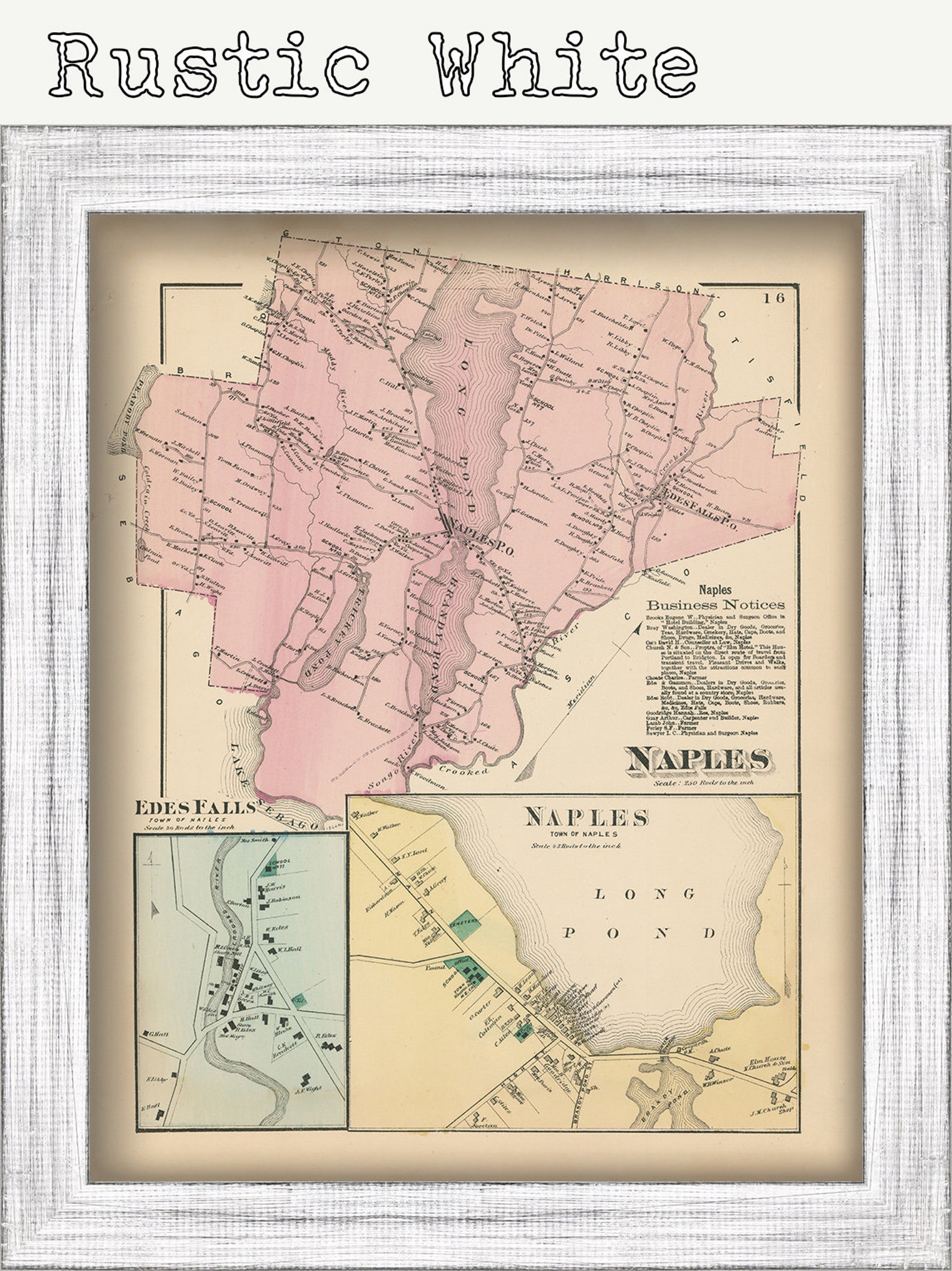 NAPLES, Maine 1871 Map, Replica or Genuine ORIGINAL - Etsy