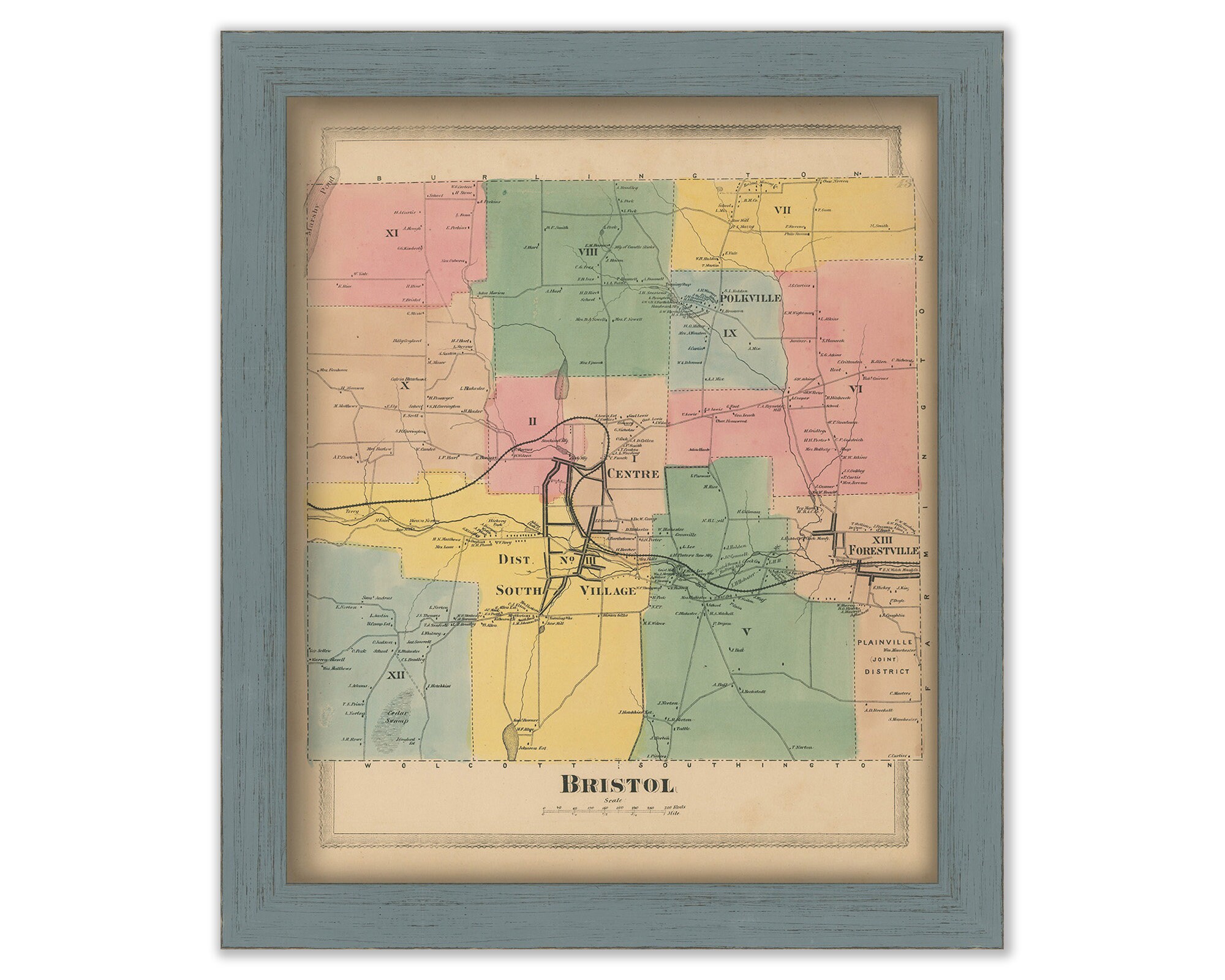 BRISTOL, Connecticut, 1869 Map, Replica or GENUINE ORIGINAL BRISTOL, Connecticut, 1869 Map, Replica or GENUINE ORIGINAL