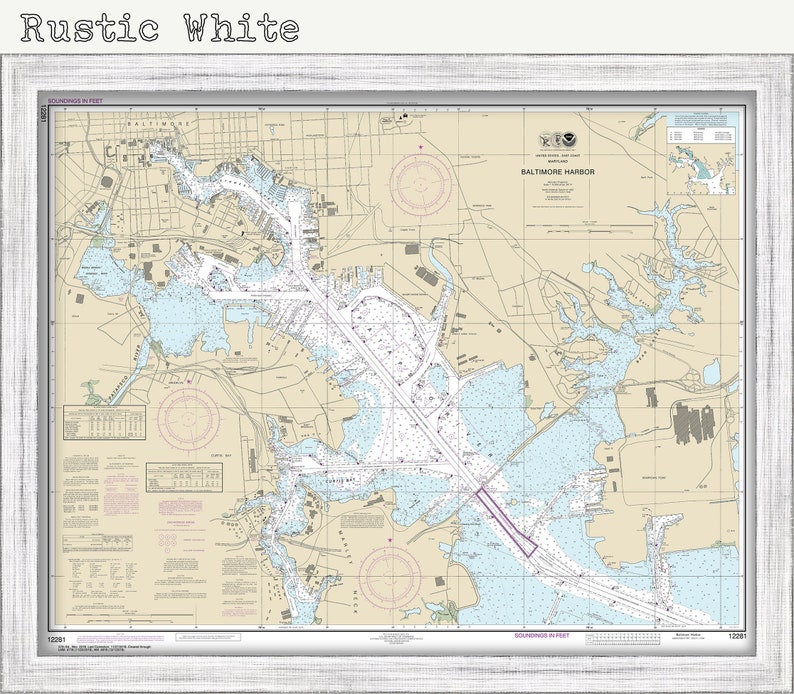 BALTIMORE HARBOR, Maryland 2018 Nautical Chart - Etsy