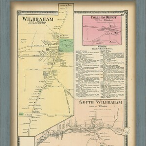 Village of WILBRAHAM, Massachusetts 1870 Map - Etsy
