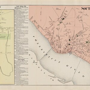 Village of SOUTH HADLEY, Massachusetts 1873 Map - Etsy