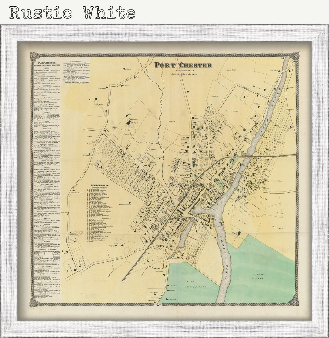 Village of PORT CHESTER, New York 1868 Map - Etsy