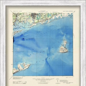 BLOCK ISLAND SOUND - Topographic Nautical Chart - Etsy