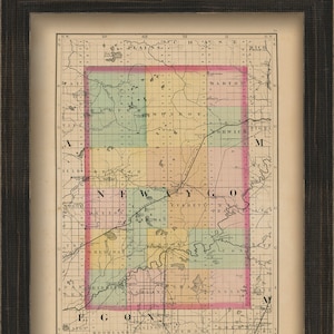 NEWAYGO COUNTY, Michigan 1873 Map - Replica or Genuine Original - Etsy