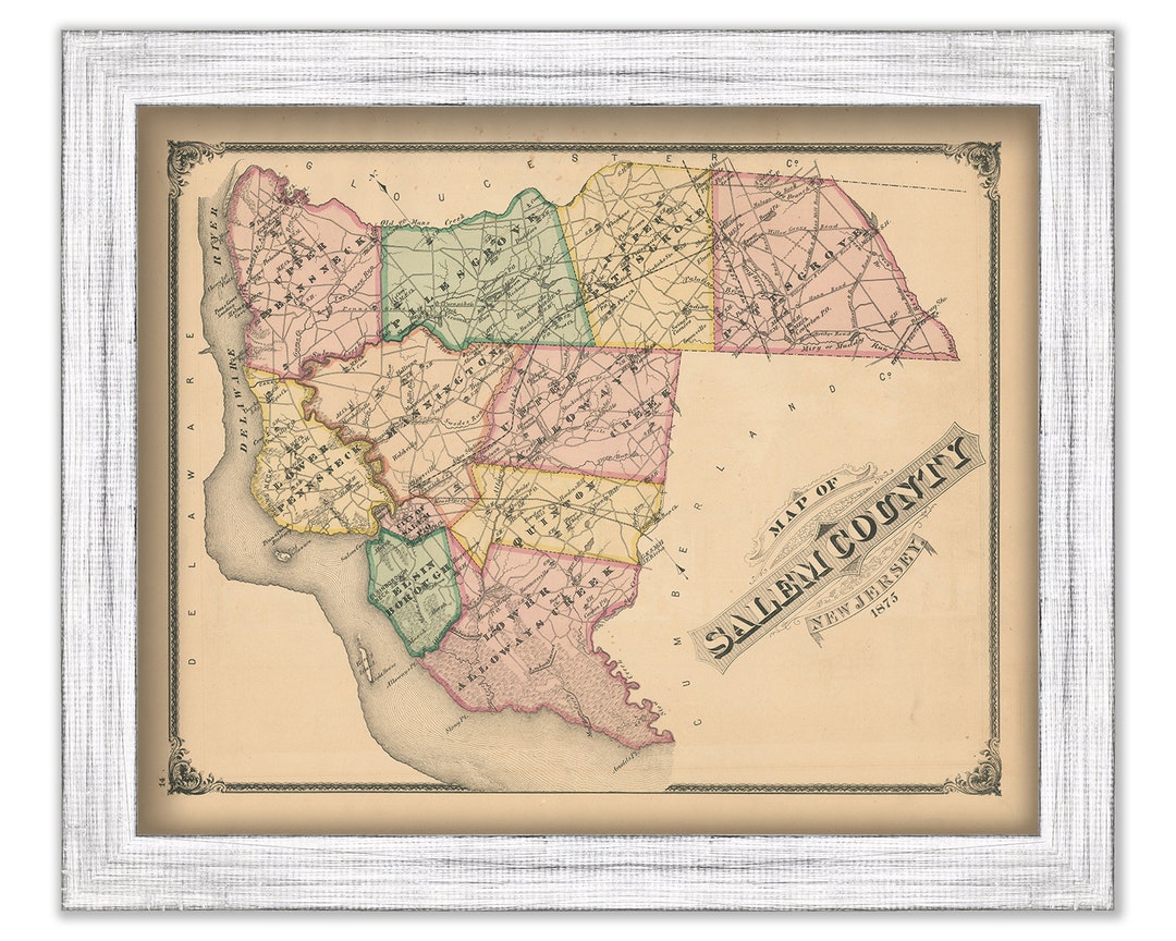 SALEM COUNTY, New Jersey - 1879 Map - Etsy
