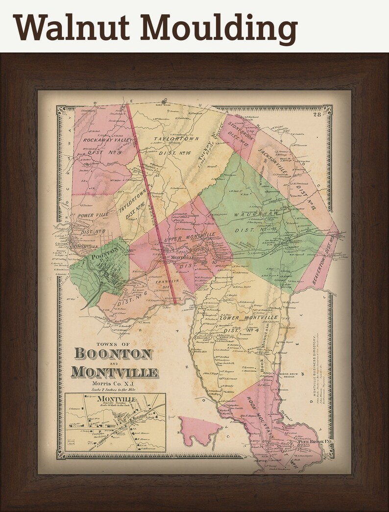 Towns of BOONTON and MONTVILLE Morris County New Jersey 1868 - Etsy