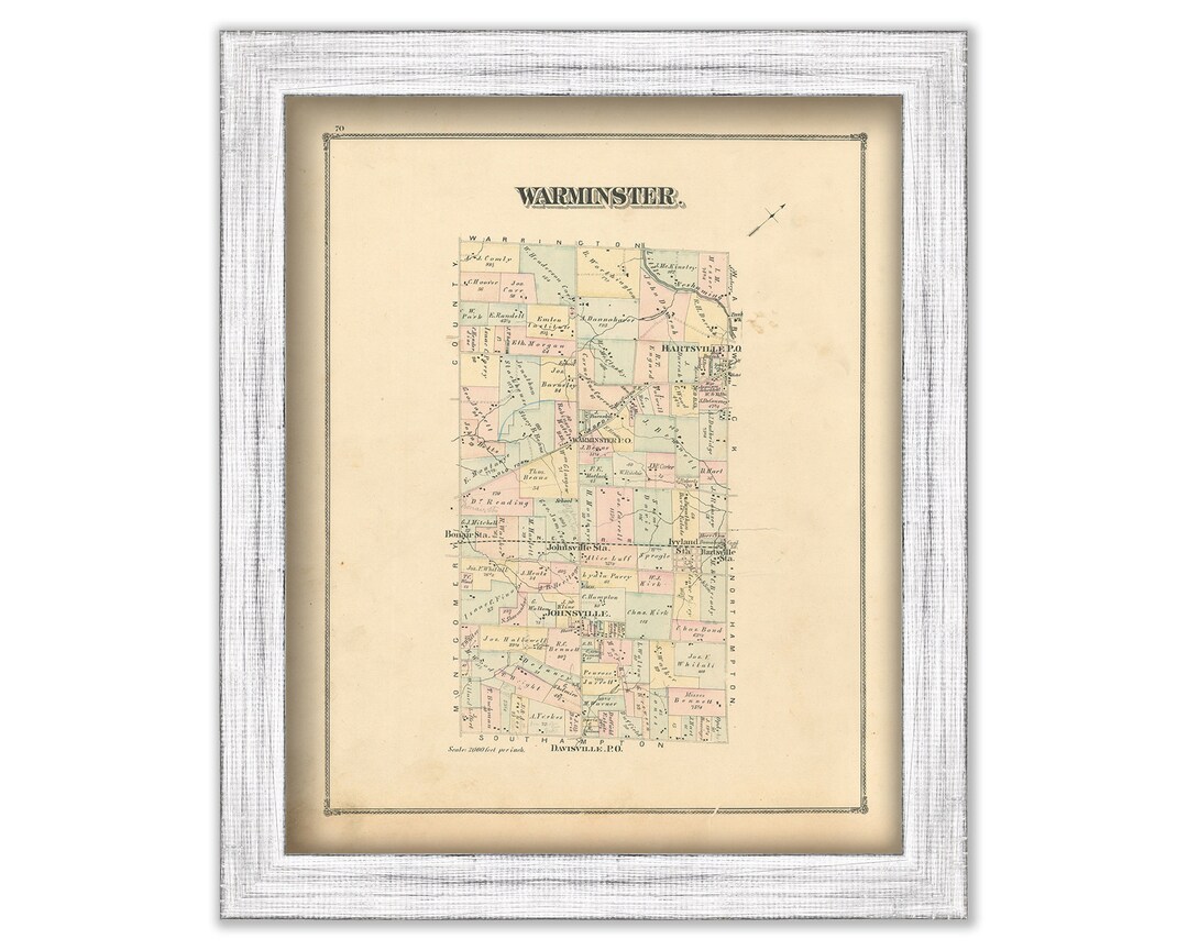 WARMINSTER, Pennsylvania - 1876 Map - Etsy