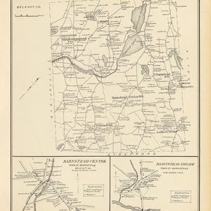 BARNSTEAD, New Hampshire 1892 Map - Etsy