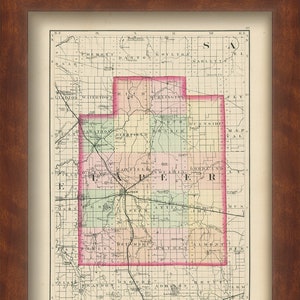 LAPEER COUNTY, Michigan 1873 Map - Replica or Genuine Original - Etsy