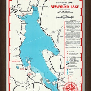 NEWFOUND LAKE, New Hampshire 1961 Nautical Chart - Etsy