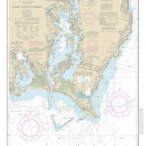 POINT JUDITH, Rhode Island - Nautical Chart by NOAA 2014 - Etsy