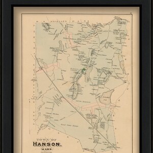 HANSON, Massachusetts 1879 Map - Replica or Genuine ORIGINAL - Etsy